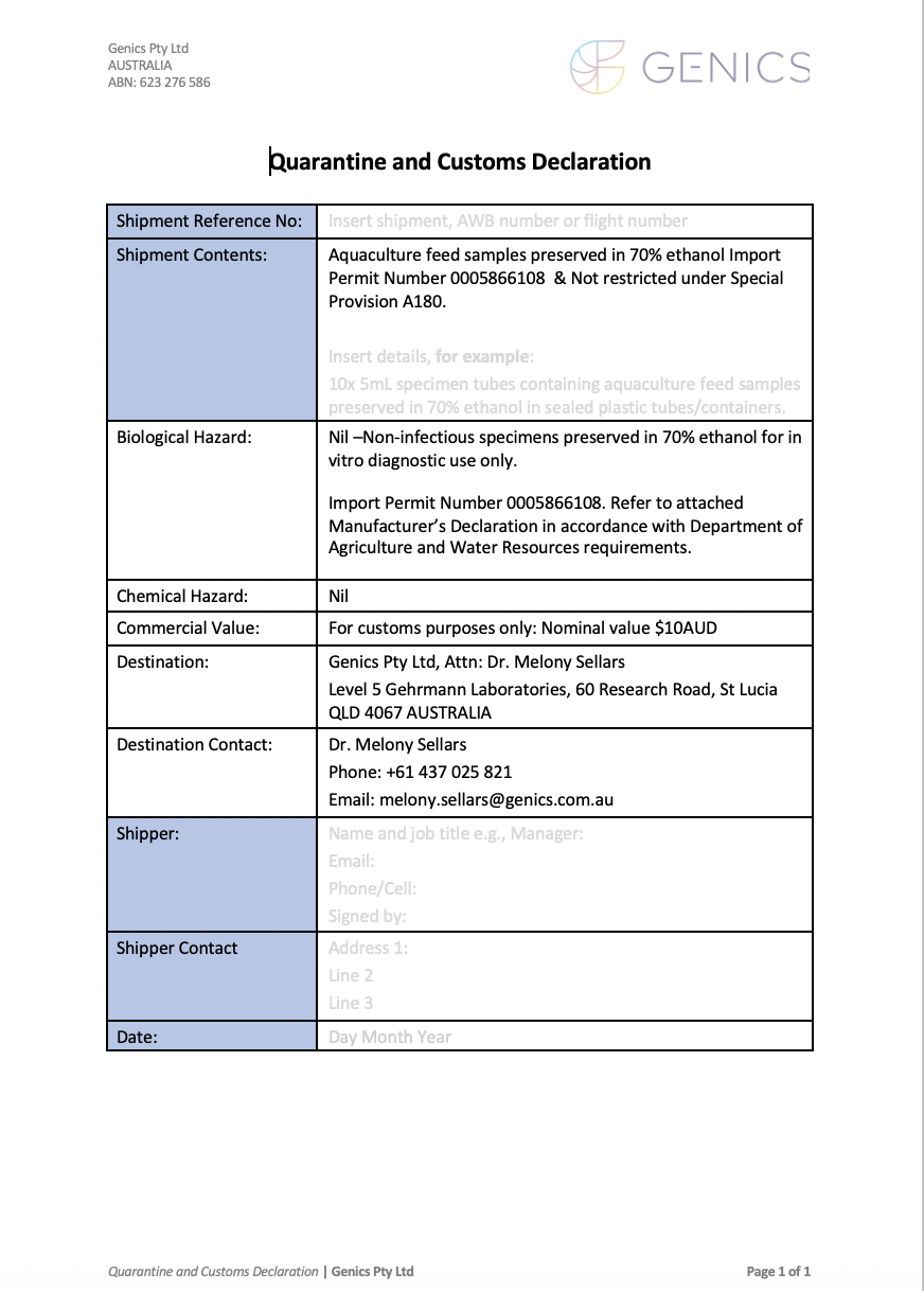 Testing and Sampling Guide - Genics